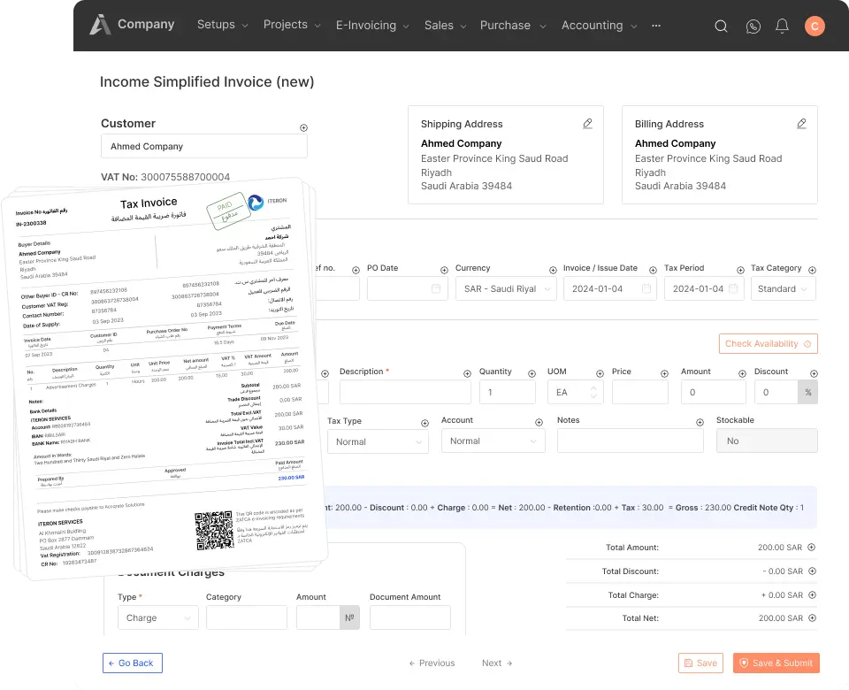 ZATCA-Approved E-Invoicing Software for Phase 1 & 2 in Saudi Arabia